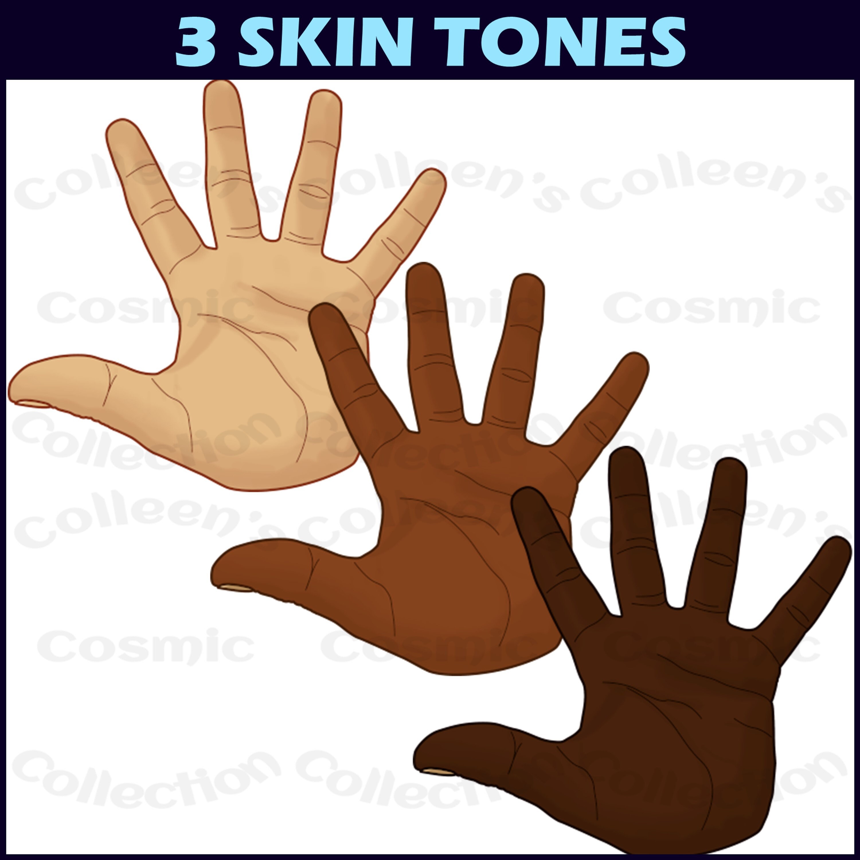 Counting Hands Clipart - Multicultural Counting Fingers Clip Art - Etsy