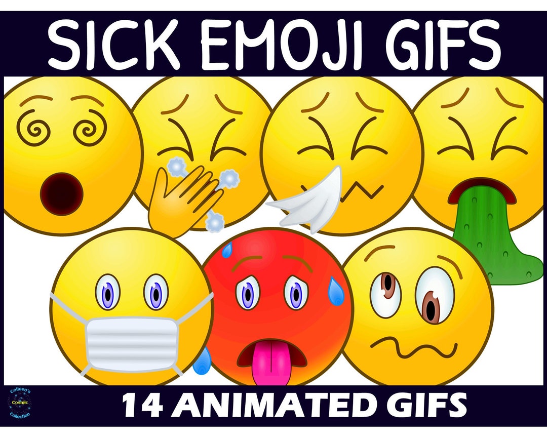 Sick Emoji Gifs Set 2 Emotions Clip Art Animated Emoji Clip Art Emoji ...