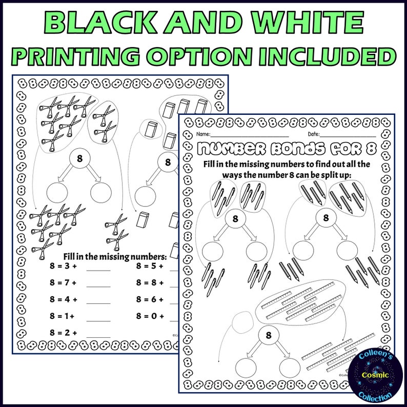Number Bonds to 10 Activities - No Prep Worksheets - Printable ...