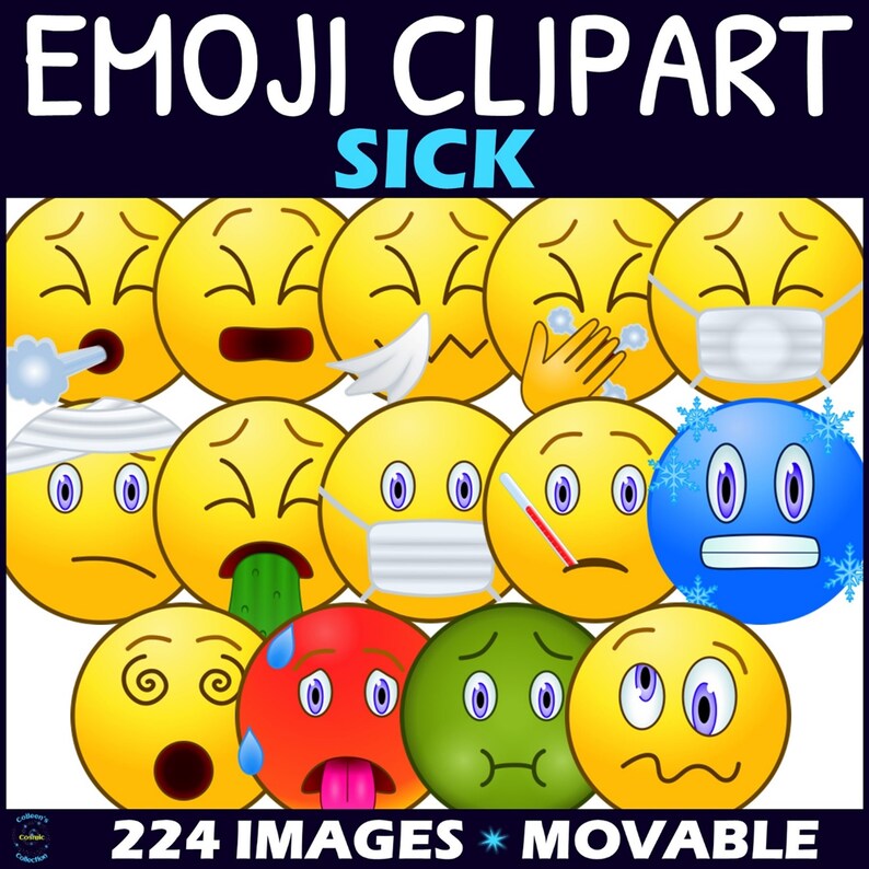 Emoji Clipart BUNDLE - Emotions Clip Art - Etsy
