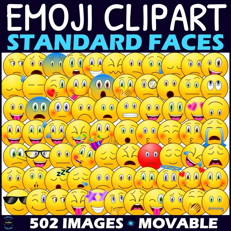 Emoji Clipart BUNDLE - Emotions Clip Art - Etsy