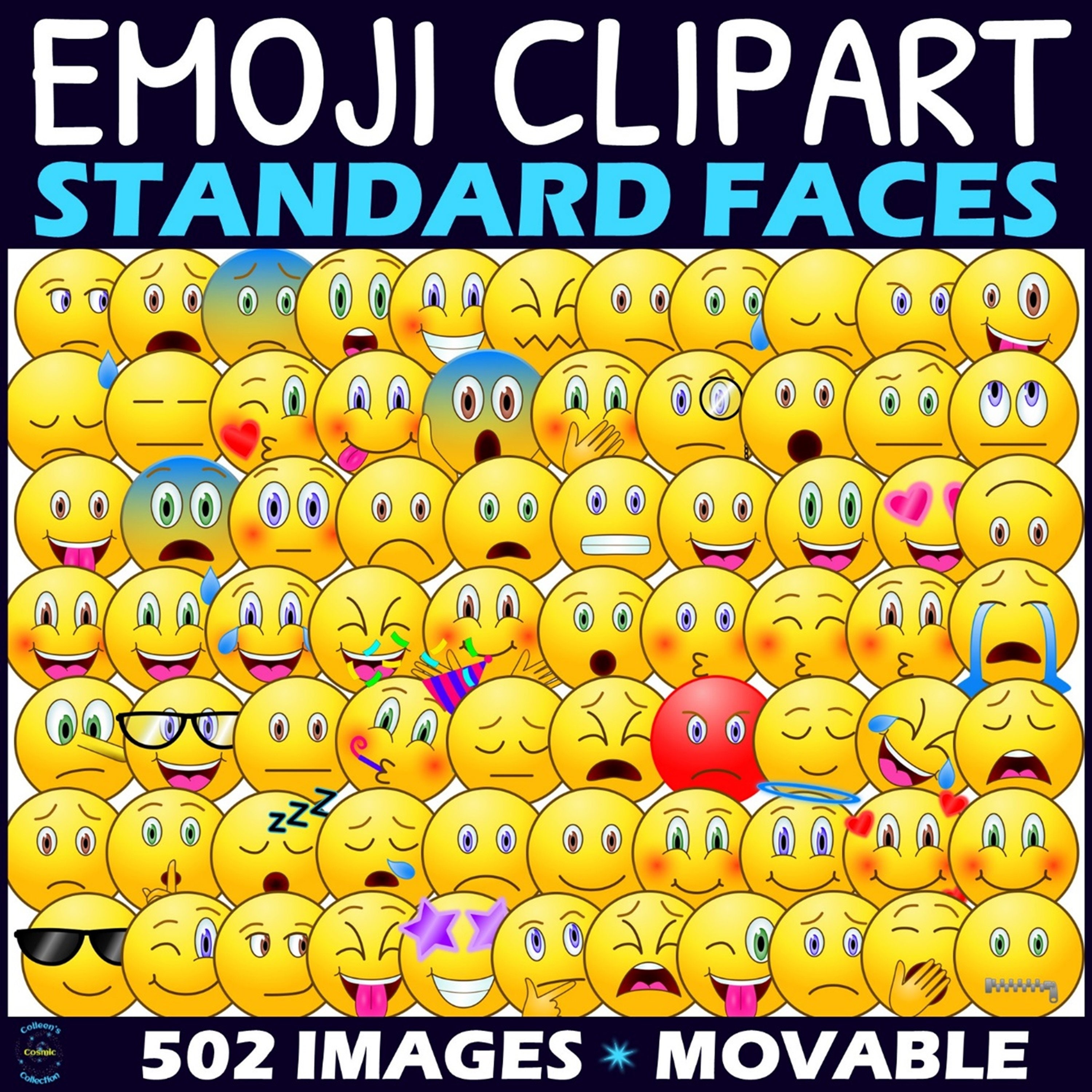 Emoji Clipart BUNDLE - Emotions Clip Art - Etsy