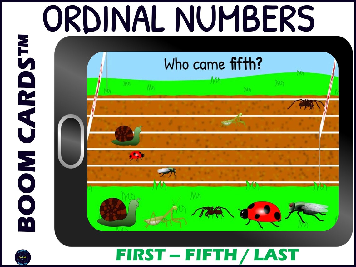 Spring Ordinal Numbers in Words Activity Digital Boom™ Cards First to ...