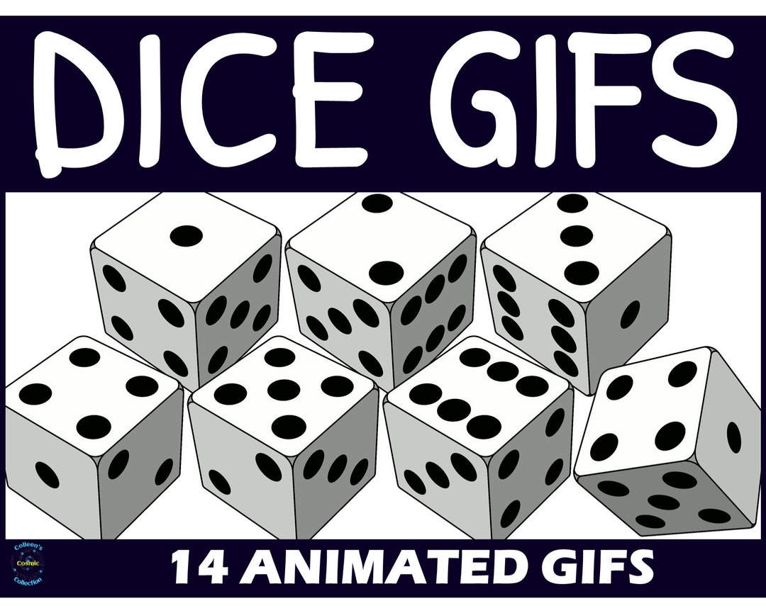 Digital Dice Gifs Animated Clipart White With Black Dots - Etsy
