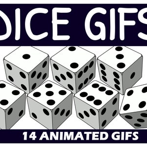 Digital Dice Gifs - Animated Clipart – White With Black Dots - Etsy