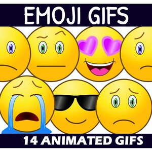 Emoji Gifs Set 7 Emotions Clip Art Animated Emoji Clip Art Emoji ...