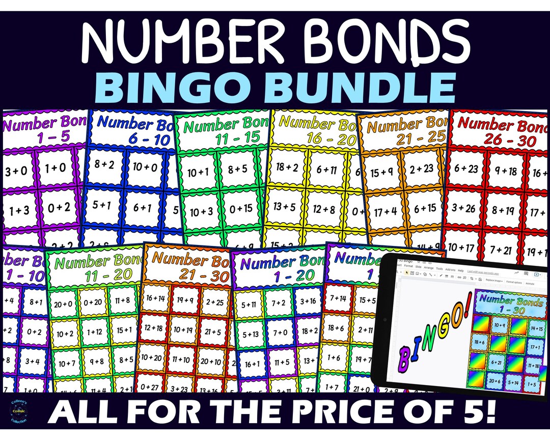 Number Bonds Activity BUNDLE - Bingo Games - Printable and Digital - Etsy