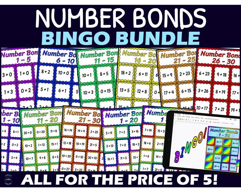 Number Bonds Activity BUNDLE - Bingo Games - Printable and Digital - Etsy