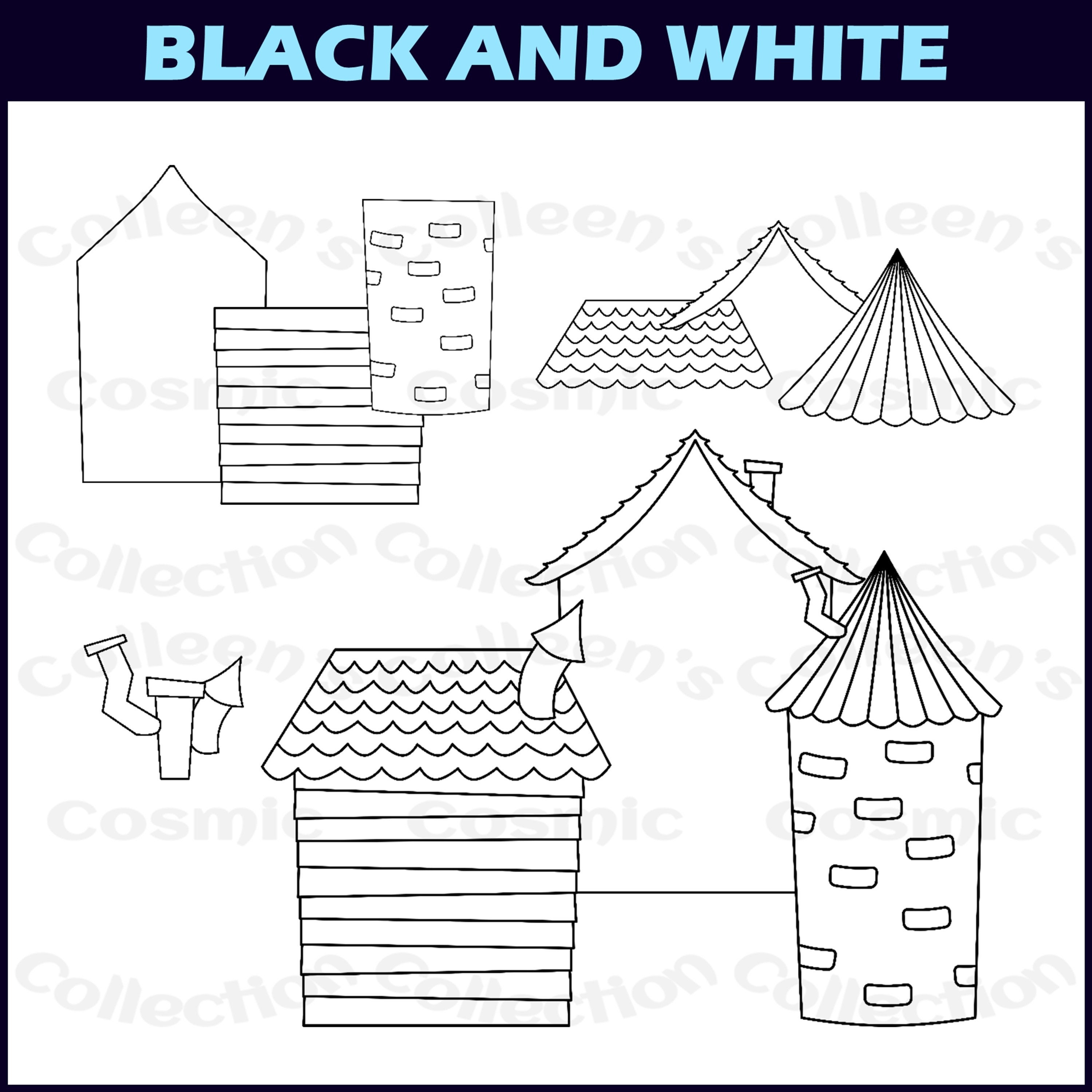 Build a Haunted House Halloween Clipart - Spooky Halloween Clip Art - Etsy