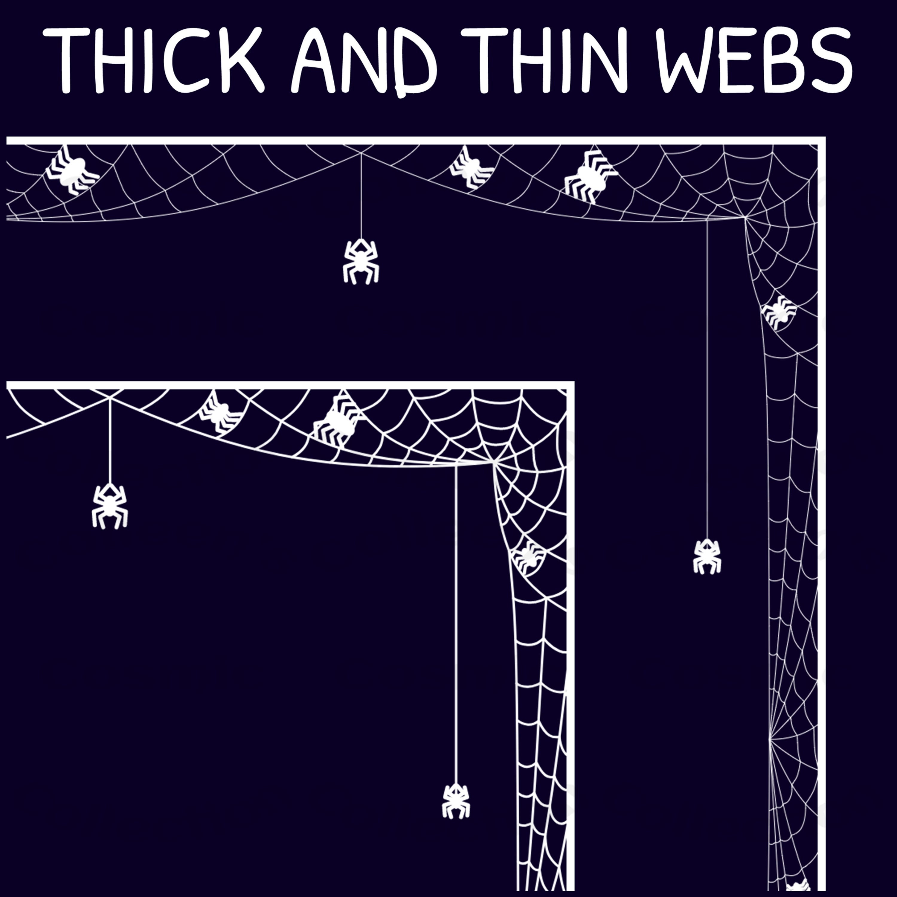 Spider Web Borders Halloween Clipart - Halloween Border Clipart - Etsy