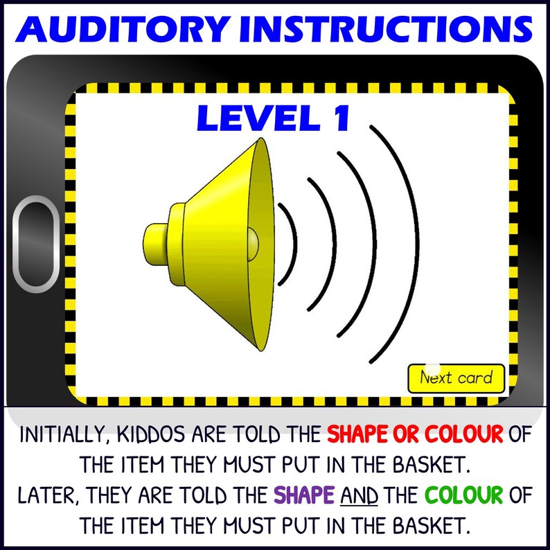 Brain Development Activity - Auditory Memory With Shapes and Colors ...