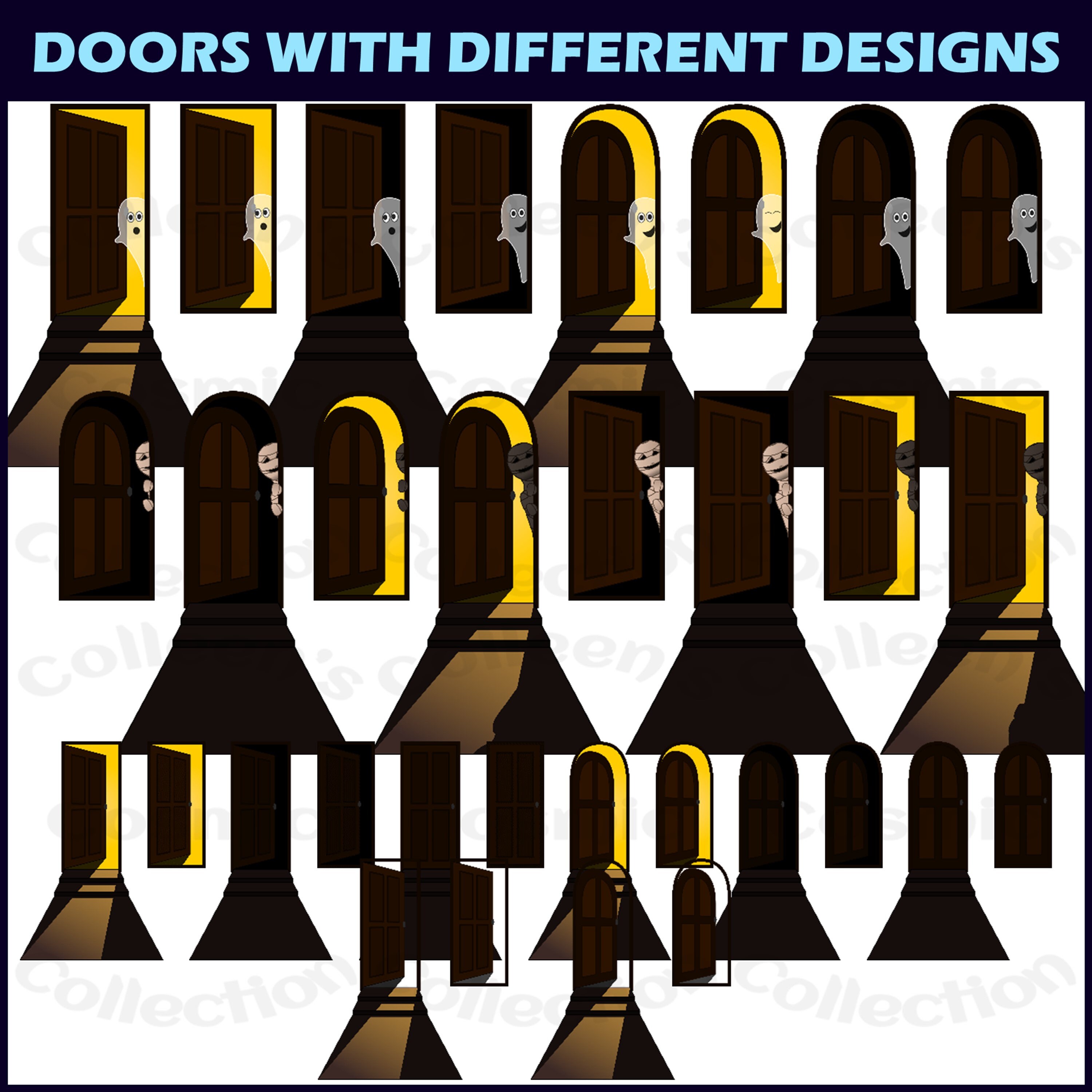 Build a Haunted House Halloween Clipart - Spooky Halloween Clip Art - Etsy