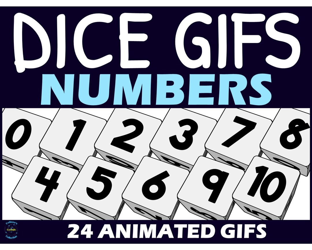 Digital Dice Gifs - Animated Clipart – Numbers - Etsy