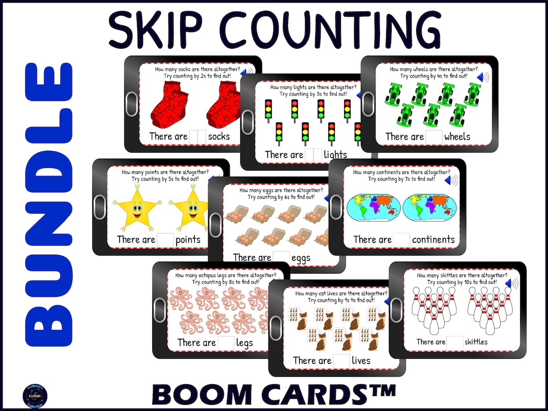 Skip Counting Introduction and Practice Digital Boom™ Cards BUNDLE - Etsy