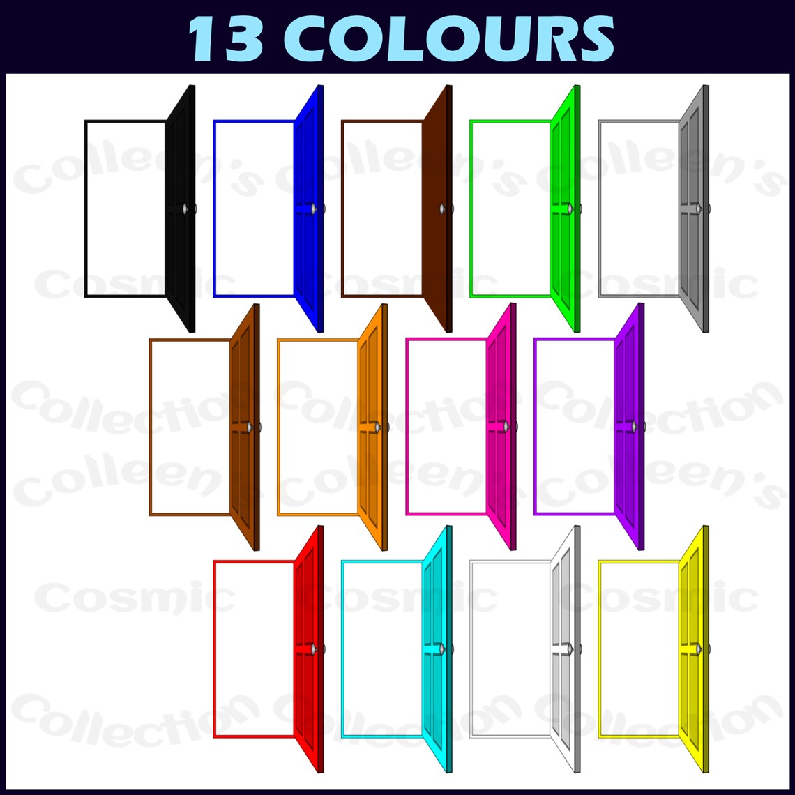 Rainbow Doors Clipart - Open, Door Clipart, Rainbow Doors, Transparent ...