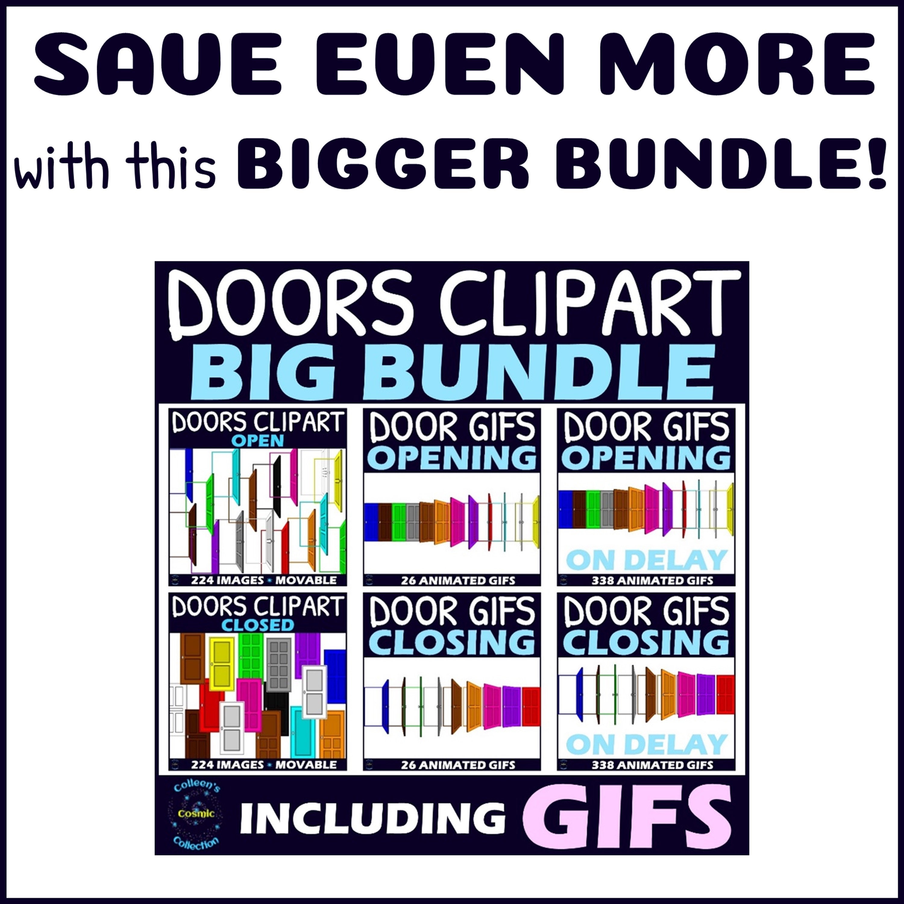 Opening and Closing Door Gifs BUNDLE - Clipart Doors, Door Clipart ...