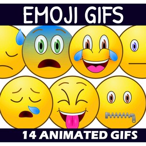 Emoji Gifs Set 10 Emotions Clip Art Animated Emoji Clip Art Emoji ...