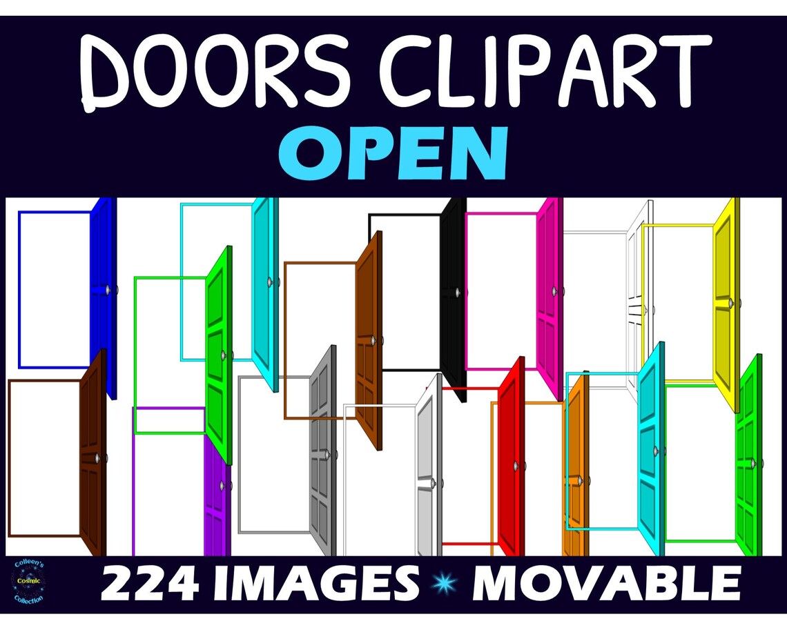 Rainbow Doors Clipart - Open, Door Clipart, Rainbow Doors, Transparent ...