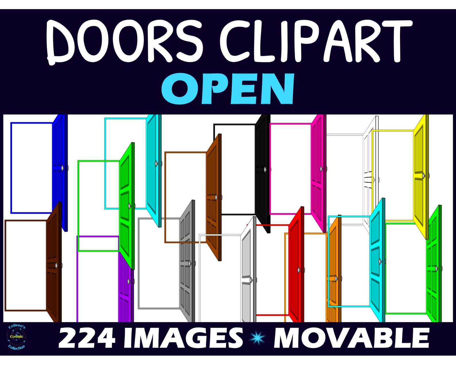Rainbow Doors Clipart - Open, Door Clipart, Rainbow Doors, Transparent ...