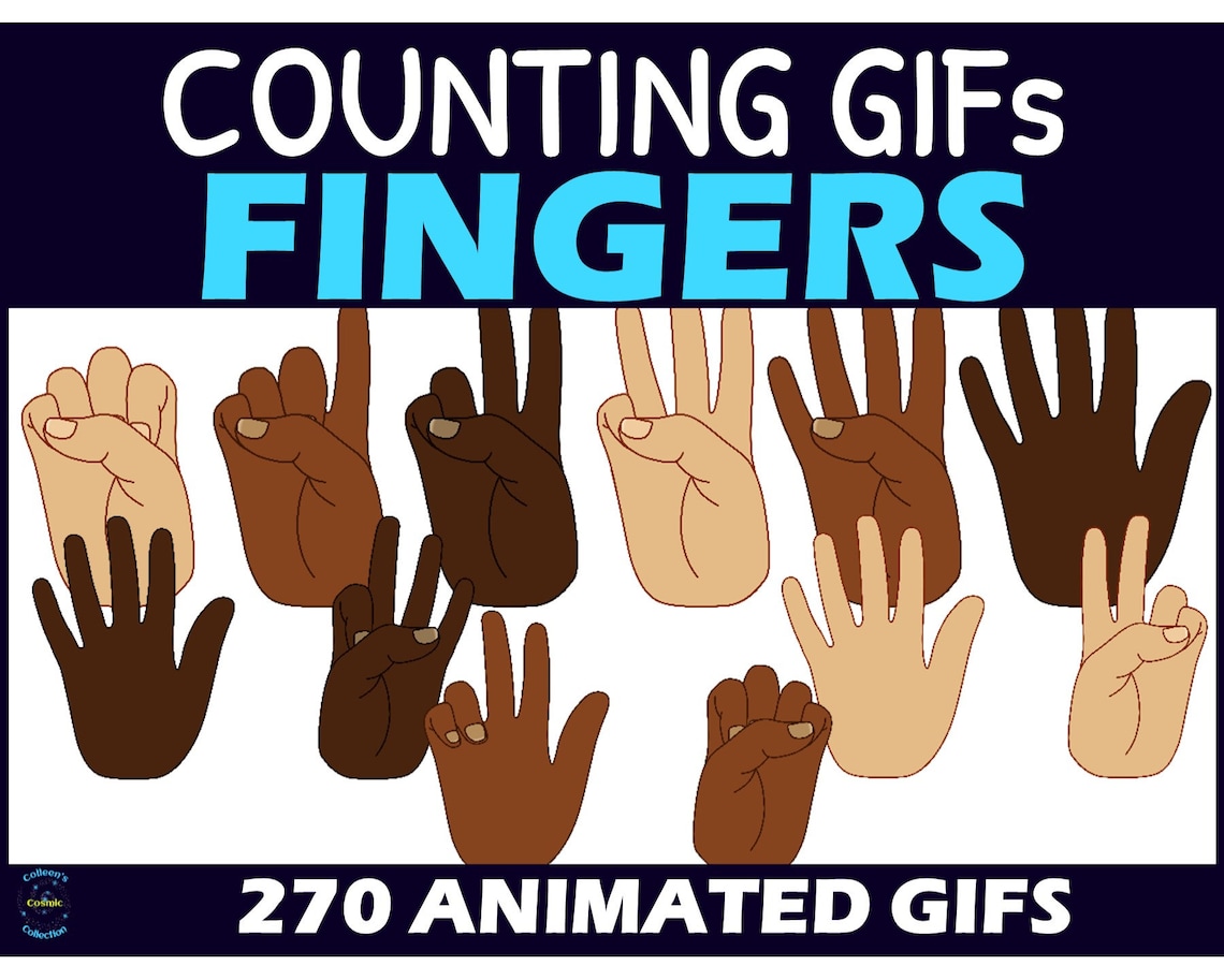 Counting Fingers Gifs - Animated Clipart - Hands Clip Art - Etsy