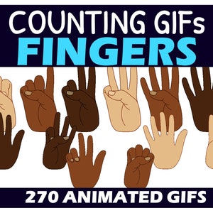 Counting Fingers Gifs - Animated Clipart - Hands Clip Art - Etsy