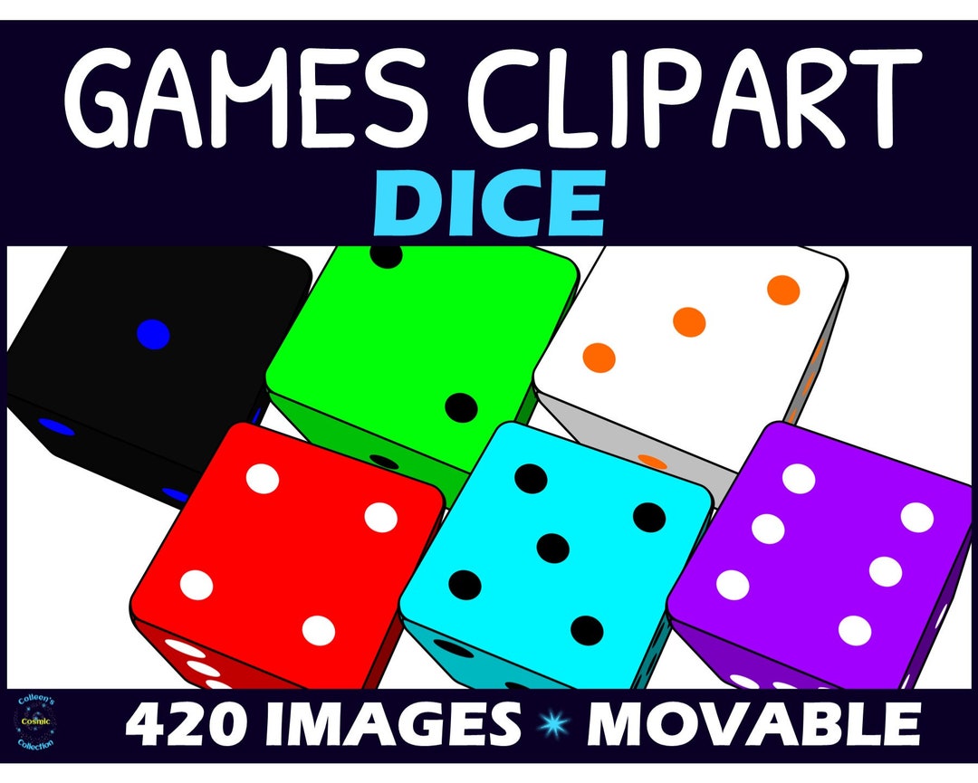 Dice Clipart, Dice Clip Art, Colorful Dice, Rainbow Dice, Dice Png - Etsy