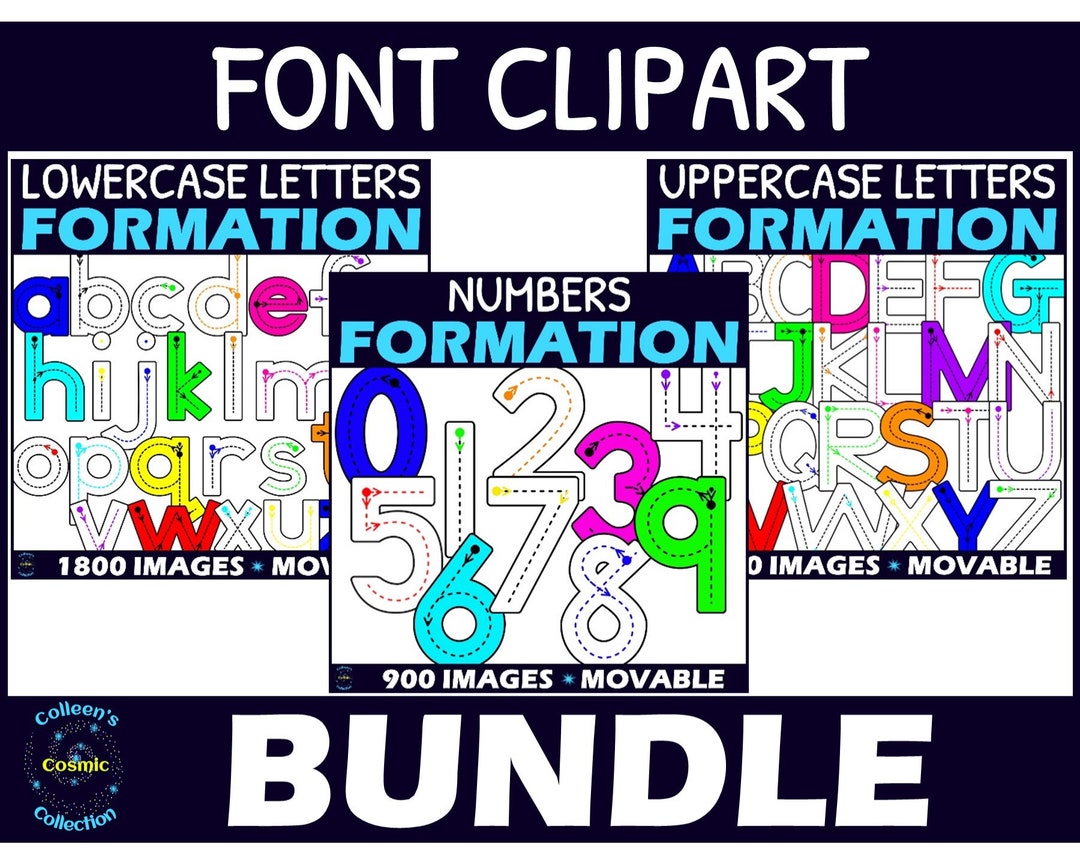 Writing Formation Font Clipart BUNDLE Handwriting Practice - Etsy