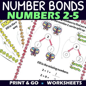 Number Bonds to 5 Activities No Prep Worksheets Printable - Etsy