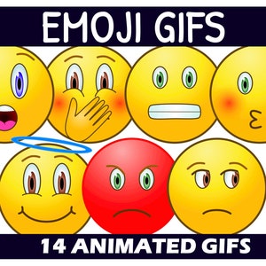 Emoji Gifs Set 4 Emotions Clip Art Animated Emoji Clip Art - Etsy