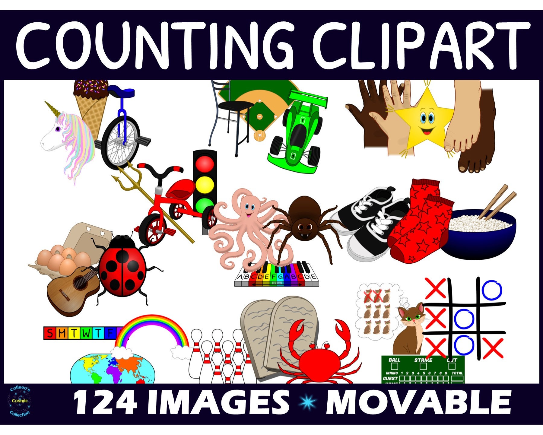 Counting Pictures Clipart Images Representing Numbers 1 to 10 - Etsy