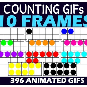Counting 10 Frame Gifs - Animated Clipart - Ten Frames Clip Art - Etsy