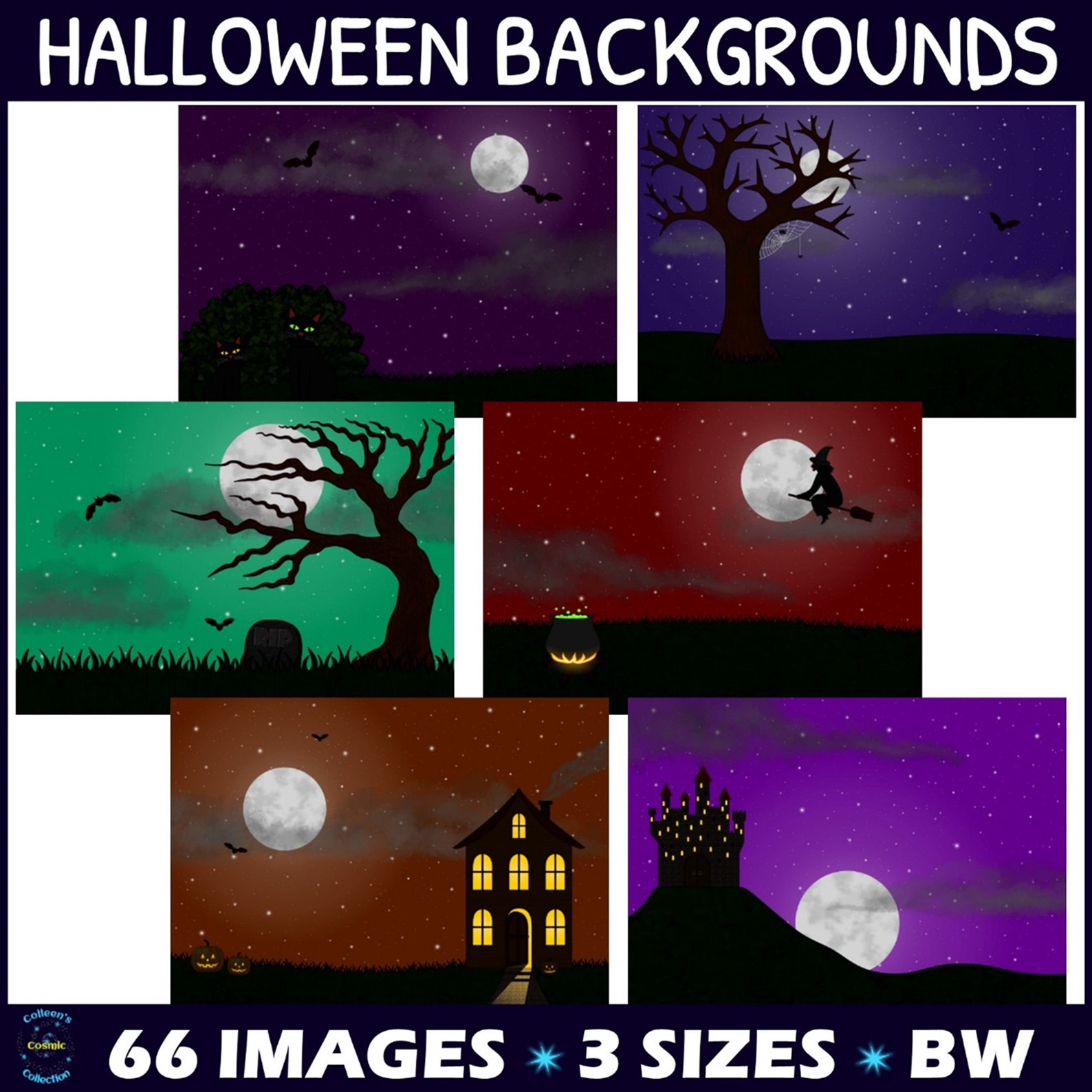 Build Your Own Scene Halloween Clipart and Animated GIF Clipart BUNDLE ...