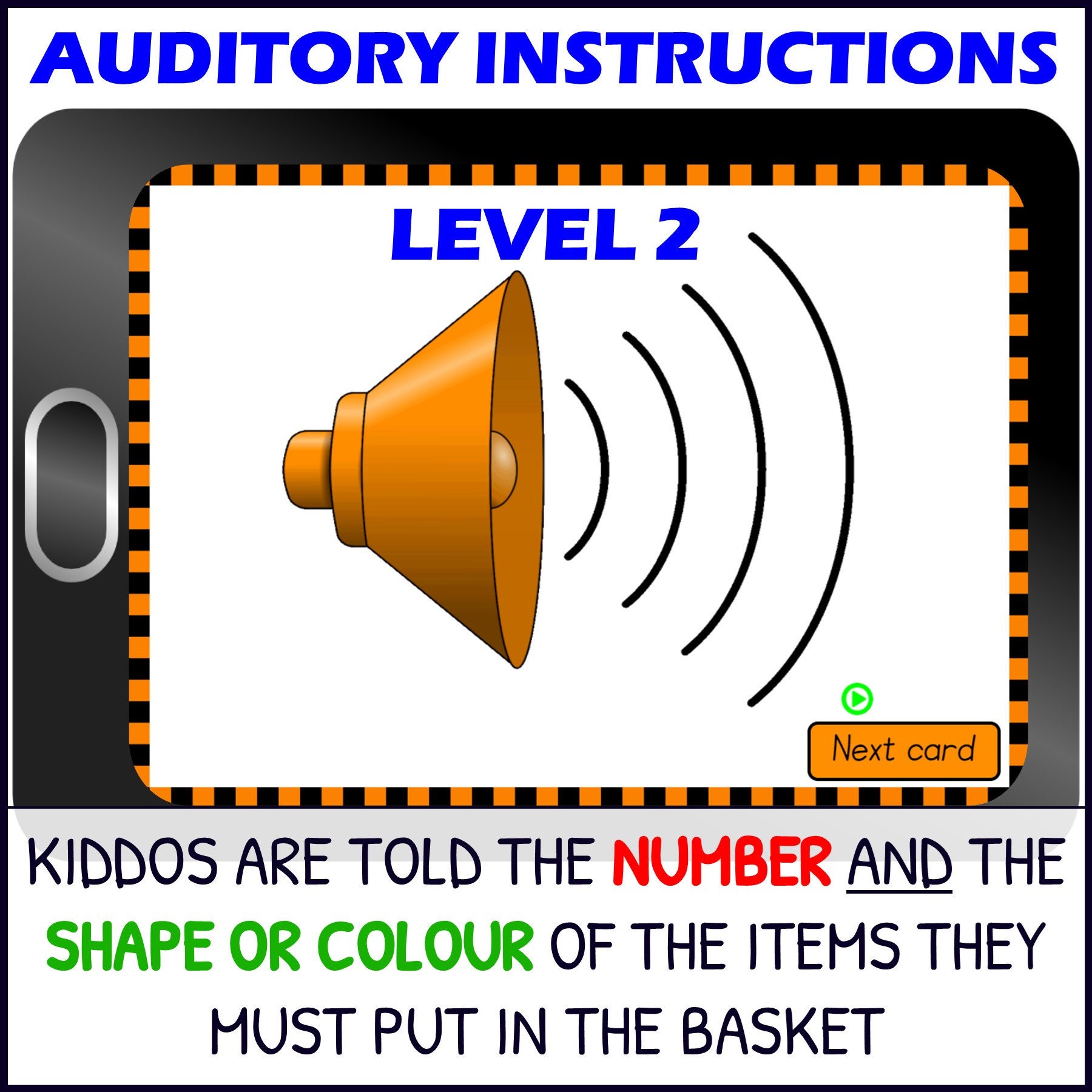 Brain Development Activity - Auditory Memory With Shapes and Colors ...