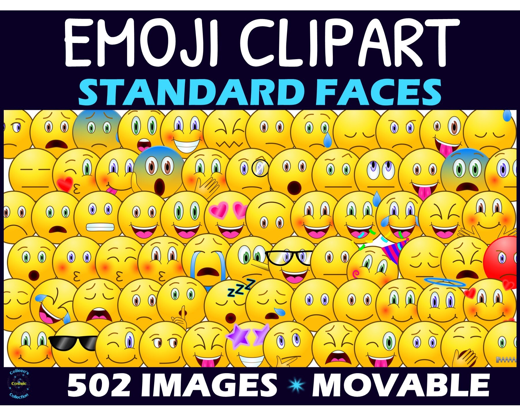 Emoji Clipart - Emotions Clip Art - Etsy