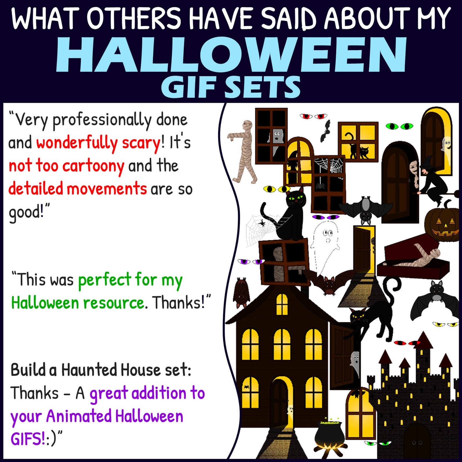 Build Your Own Scene Halloween Clipart and Animated GIF Clipart BUNDLE ...