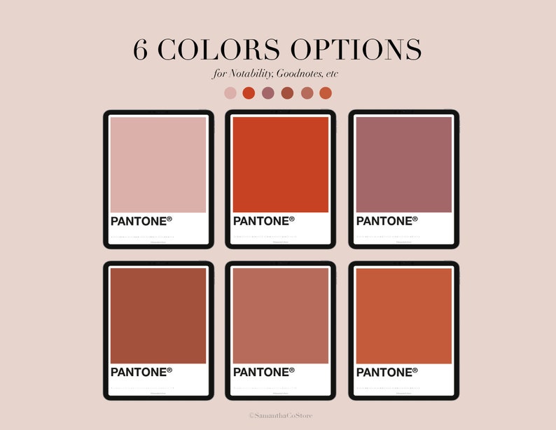 Digital Pantone Notebook Covers for Notability, Goodnotes, Etc / Size ...