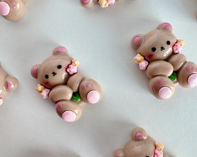 Bear Flat Back Resins Cabochons Scrapbook DIY Hair Clip Charms Hair ...