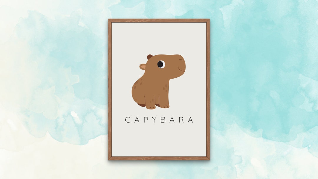 Nursery Wall Art Capybara Wall Art Kids Room Decor Boho Jungle Animal ...