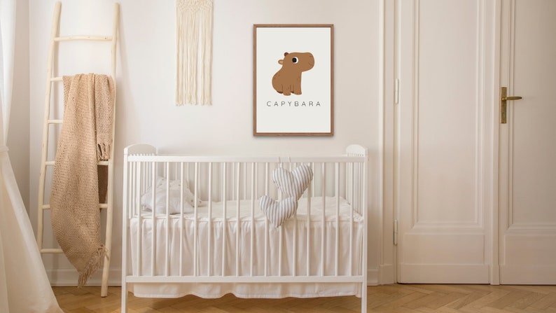 Nursery Wall Art Capybara Wall Art Kids Room Decor Boho Jungle - Etsy
