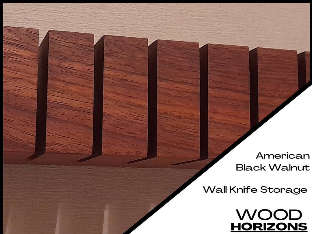 Wall Hung Solid Black Walnut Block Rack - Etsy
