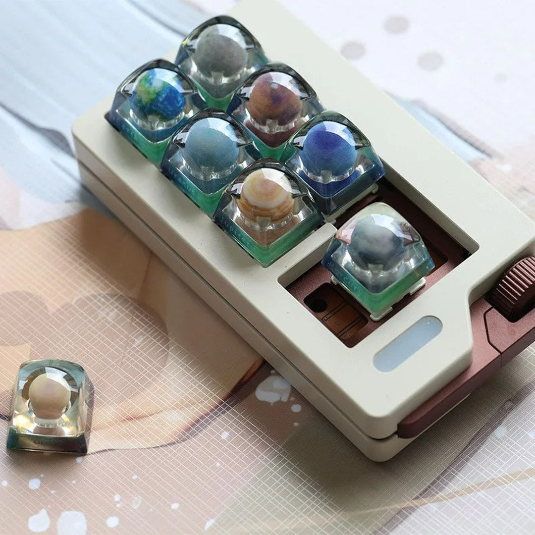 Moon Eight Planets of the Solar System, Keycaps 3D Resin ESC ...