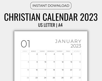 2023 Christian Calendar - Etsy