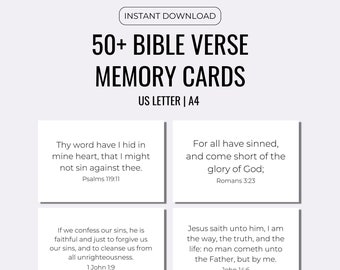 Bible Verse Memory Cards | Minimalist Scripture Cards | KJV Bible Verse ...