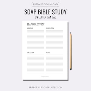 SOAP Bible Study Printable | Minimalist Bible Plan Template | Christian Printable Planner ...