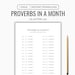 Proverbs in a Month Bible Reading Plan, Proverbs Reading Plan, Bible ...
