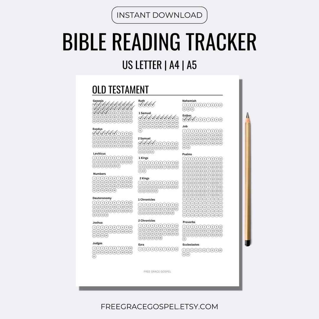 Bible Reading Tracker Bible Chapter Checklist Bible Printable ...