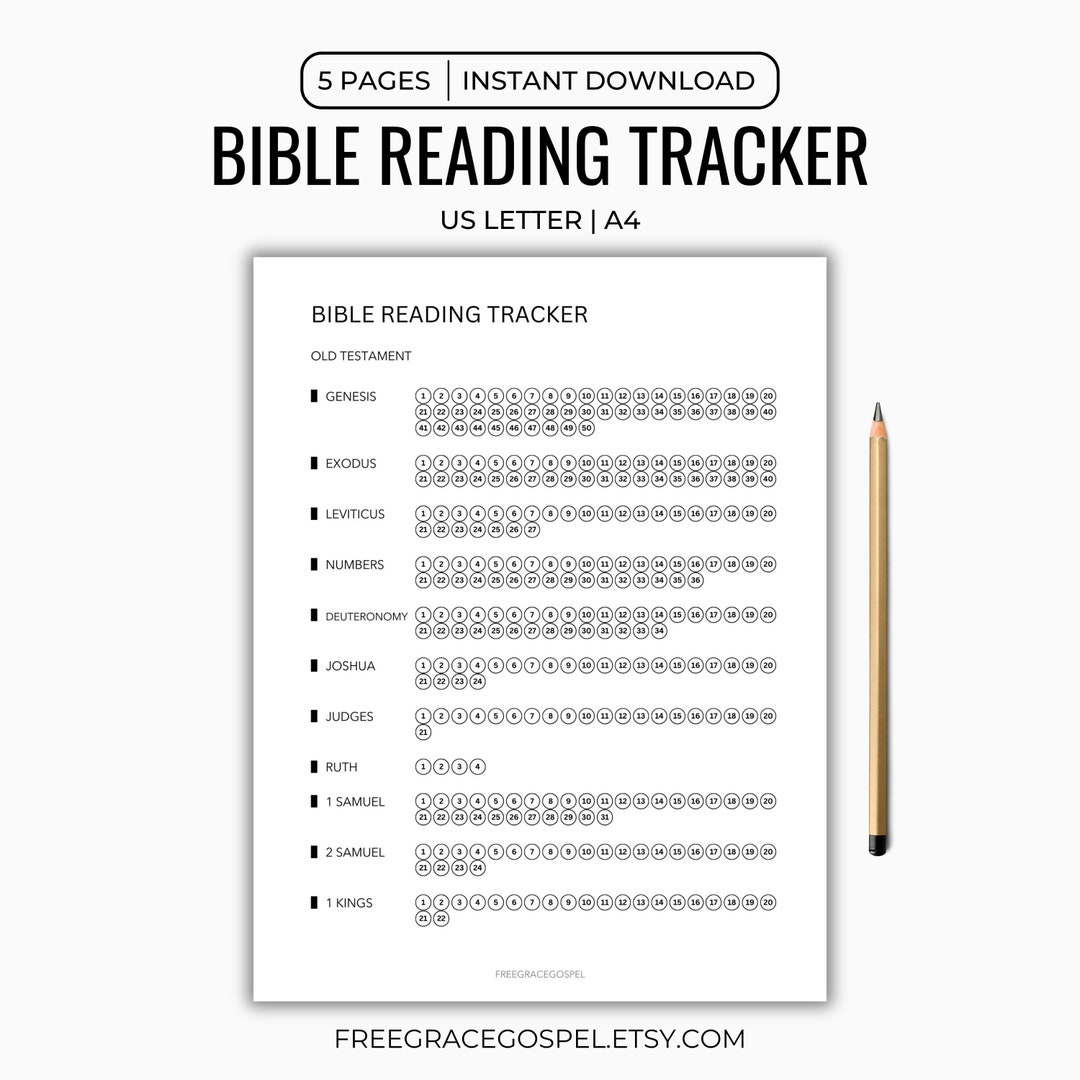 Bible Reading Tracker, Bible Chapter Checklist, Bible Printable ...