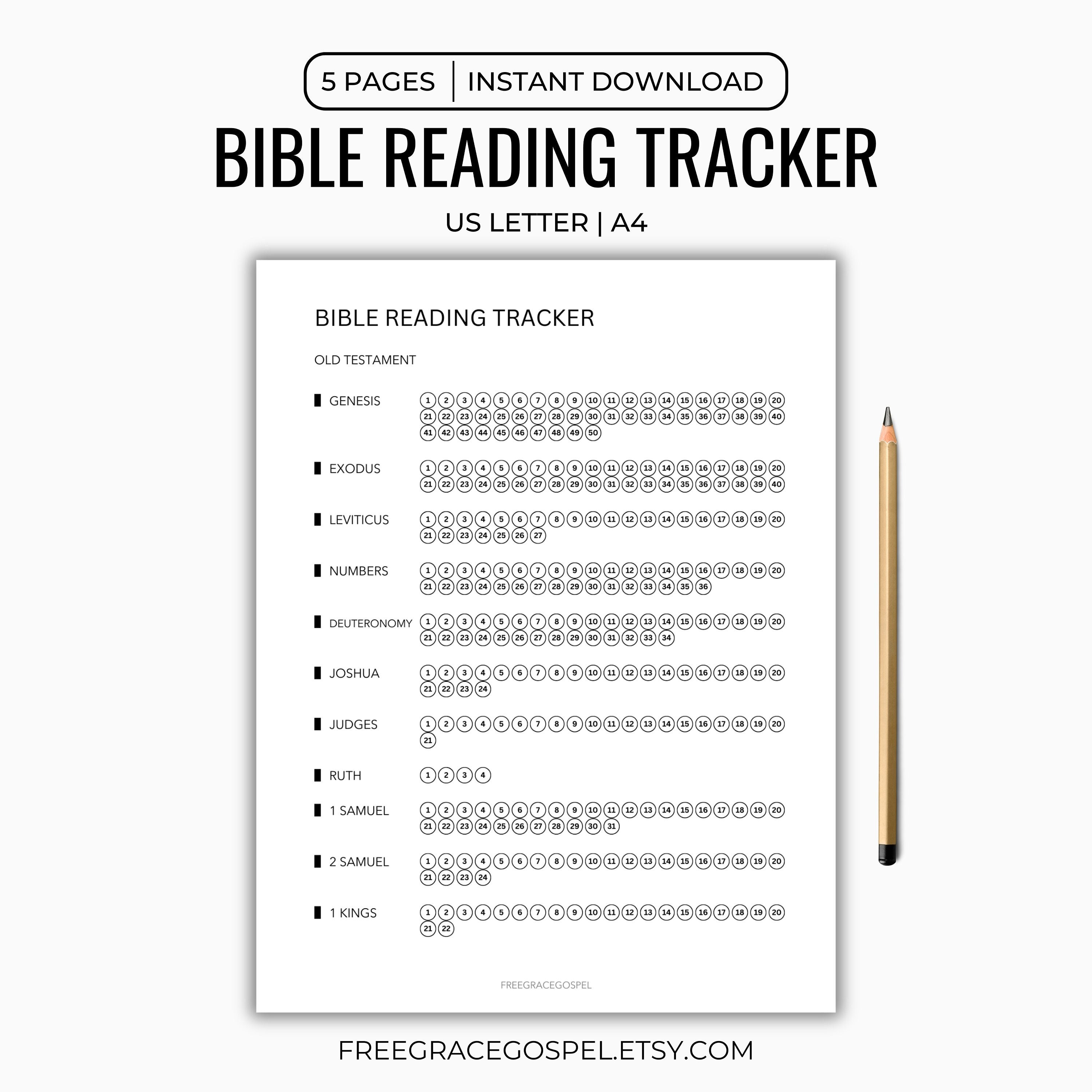 Bible Reading Tracker, Bible Chapter Checklist, Bible Printable ...