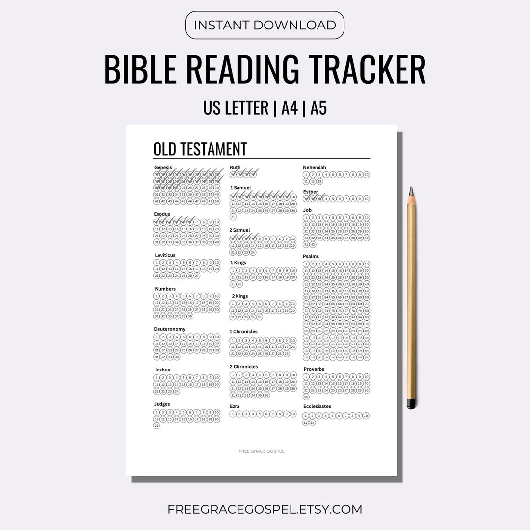 Bible Reading Tracker Bible Chapter Checklist Bible - Etsy