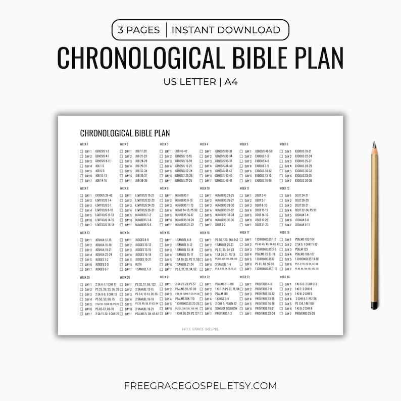 Chronological Bible Plan 2025 | Bible Reading Plan Printable | 1 Year ...